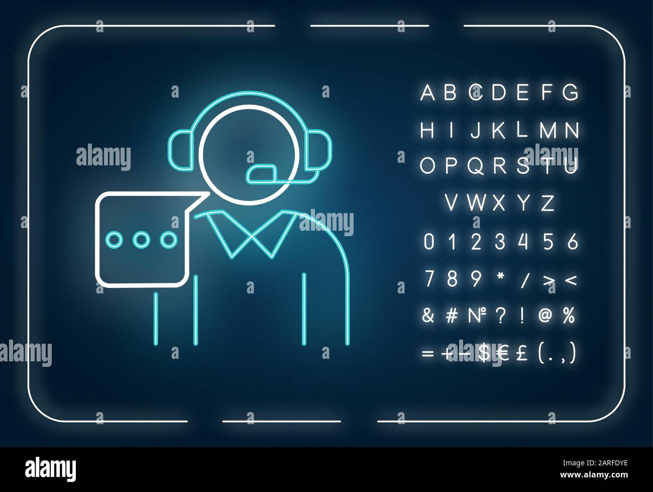 Customer support neon light icon. Call, contact center. Telephone ...