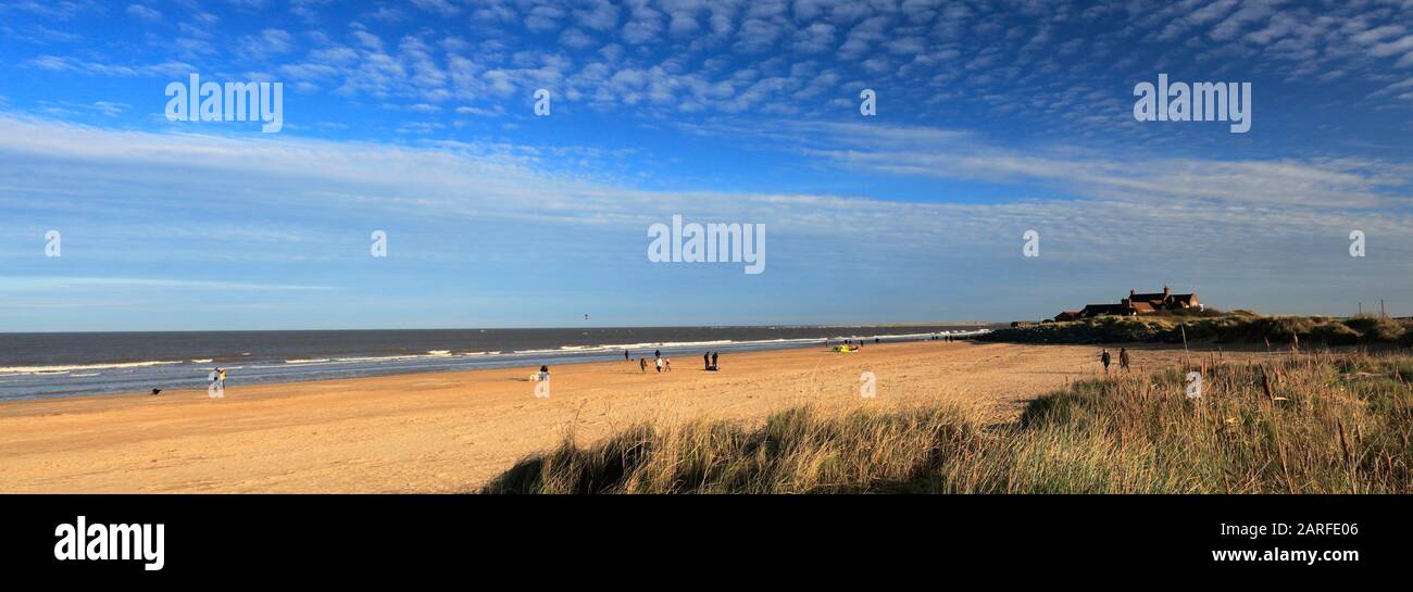 View over Brancaster beach, North Norfolk, England, UK Stock Photo - Alamy