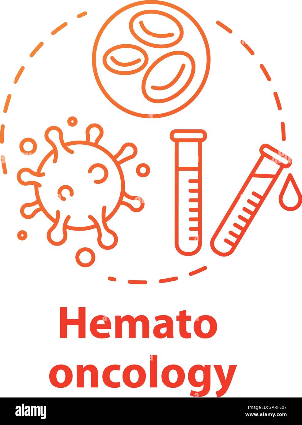 Hemato oncology concept icon. Diagnosis, treatment and prevention of ...