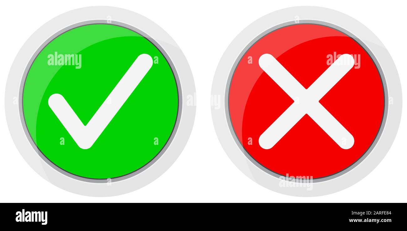 Yes and no vector icon set isolated on white background Stock Vector ...