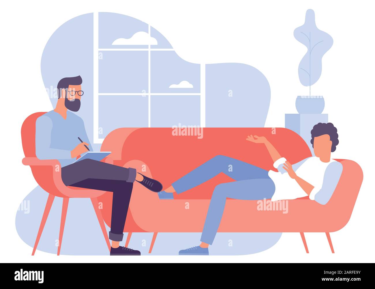 Male doctor patient talking Stock Vector Images - Alamy