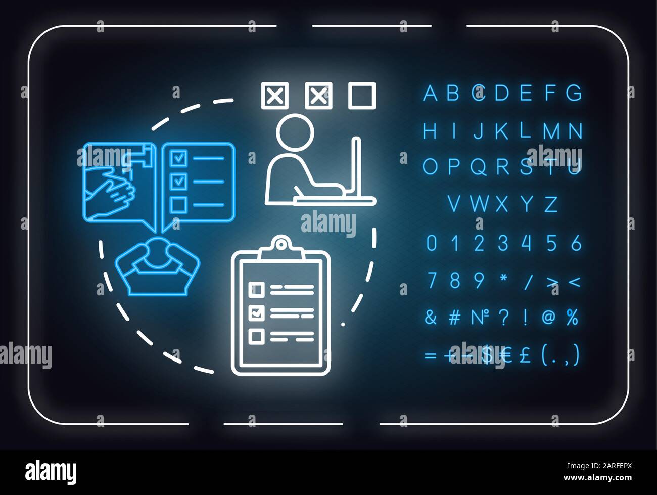 Obsessive compulsive disorder neon light concept icon. OCD. Healthcare ...