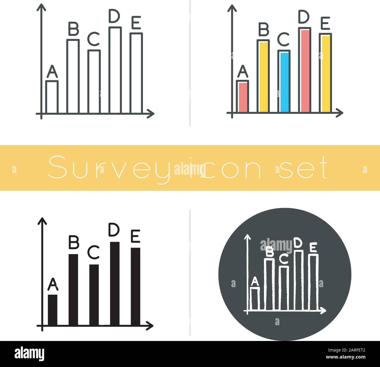 Survey statistics icon. Data analysis, information collection ...