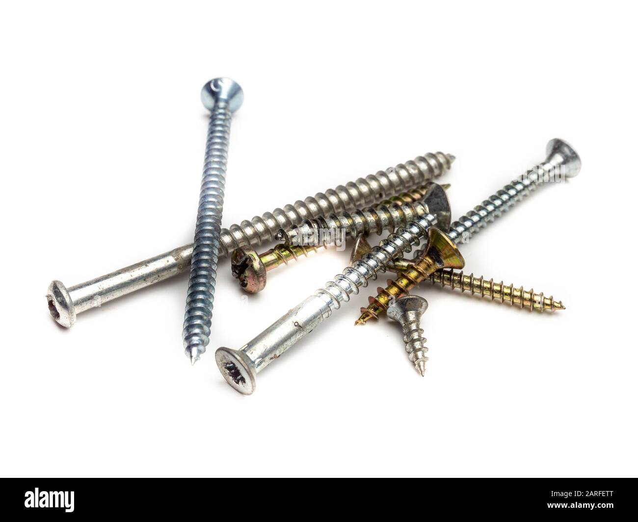 many screws isolated on white background Stock Photo - Alamy