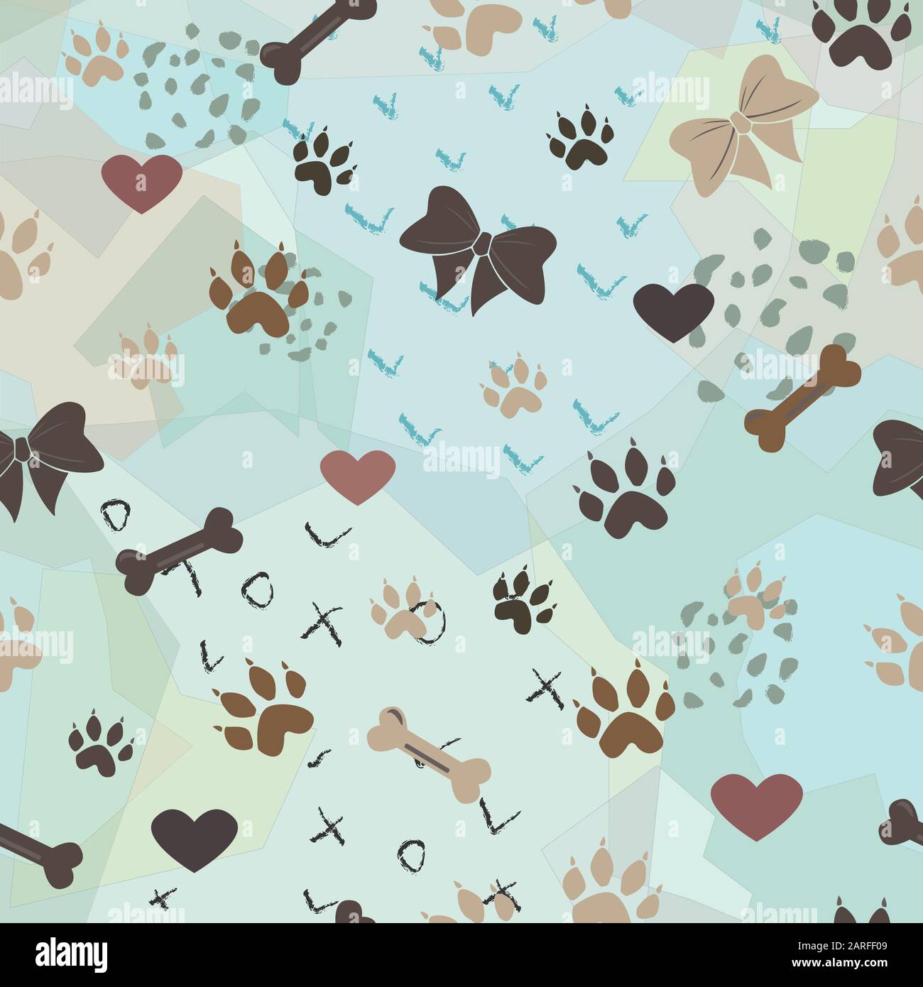 Seamless Dog Paw Pattern. Vector Illustration Stock Vector Image & Art ...
