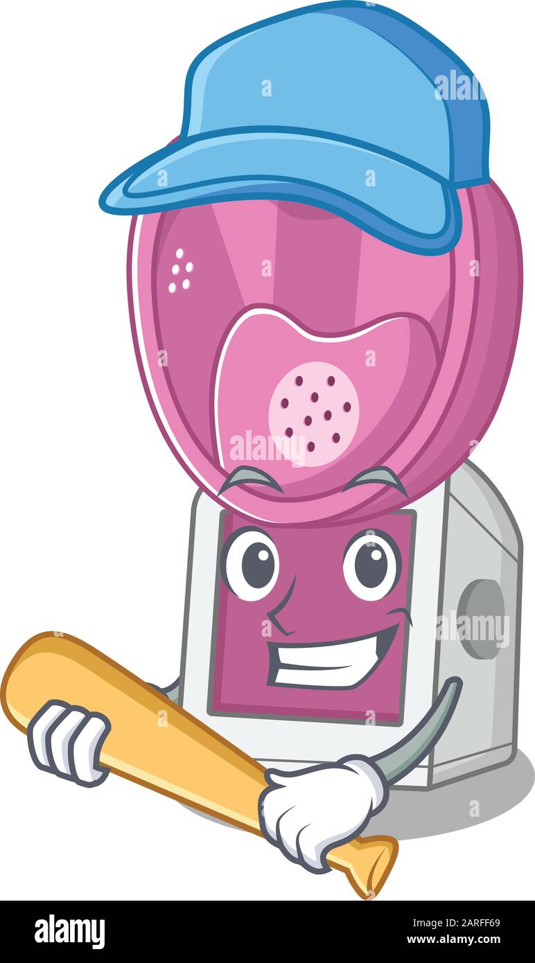 Sporty steam inhaler cartoon character design with baseball Stock ...