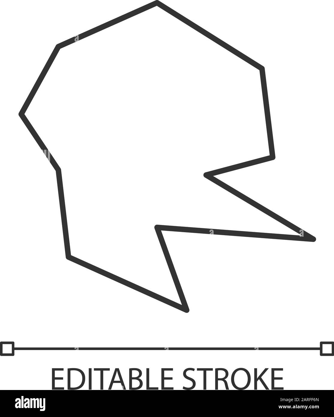 Geometric figure linear icon. Abstract shape. Isometric form. Broken ...