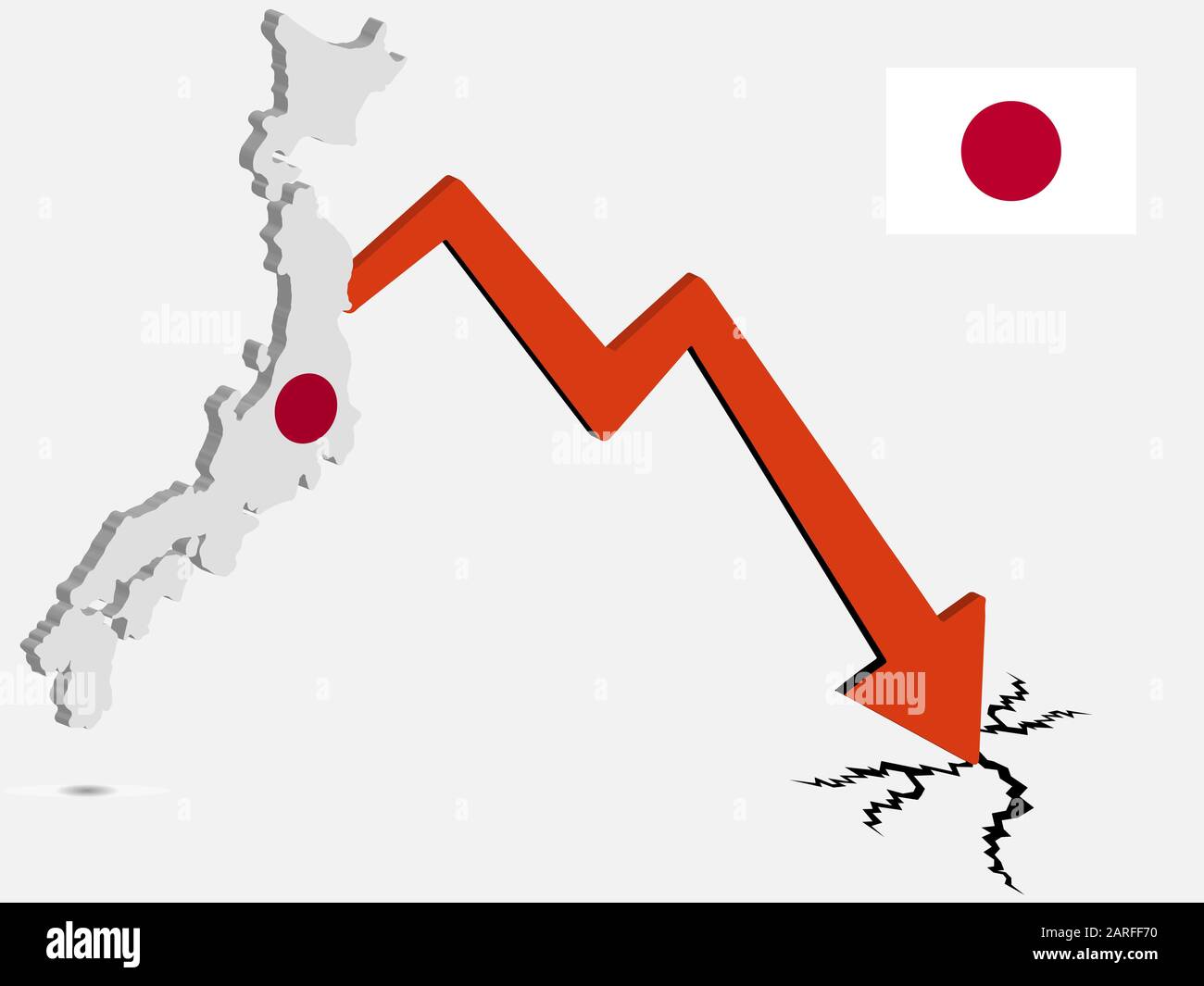 Japan economic crisis vector illustration Eps 10 Stock Vector Image ...