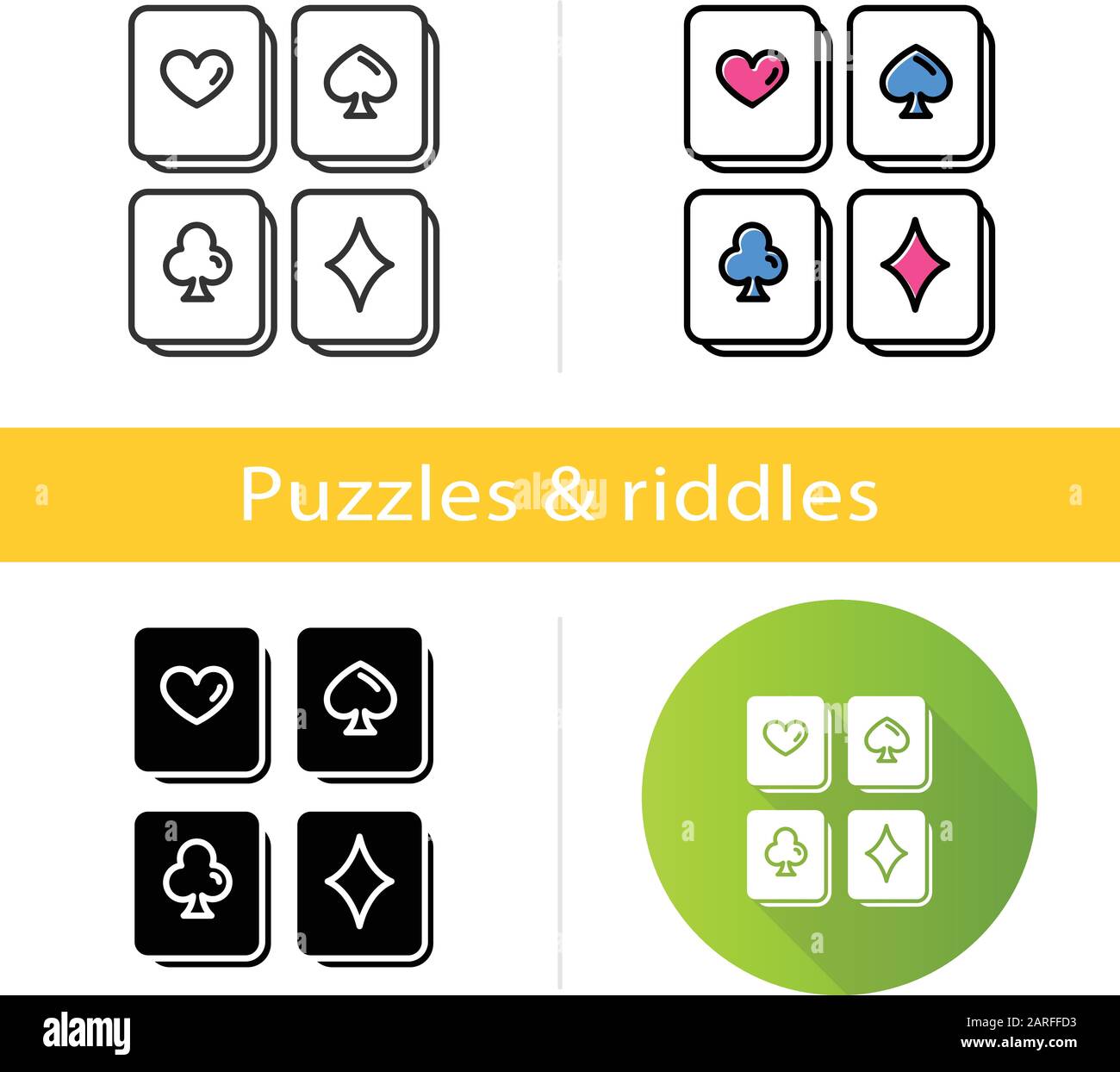 Playing cards puzzle icon. Logic game. Mental exercise. Challenge ...