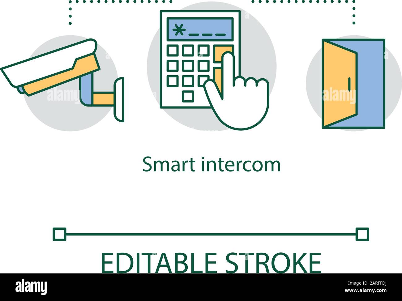 Smart intercom concept icon. Home security system. Video and ...