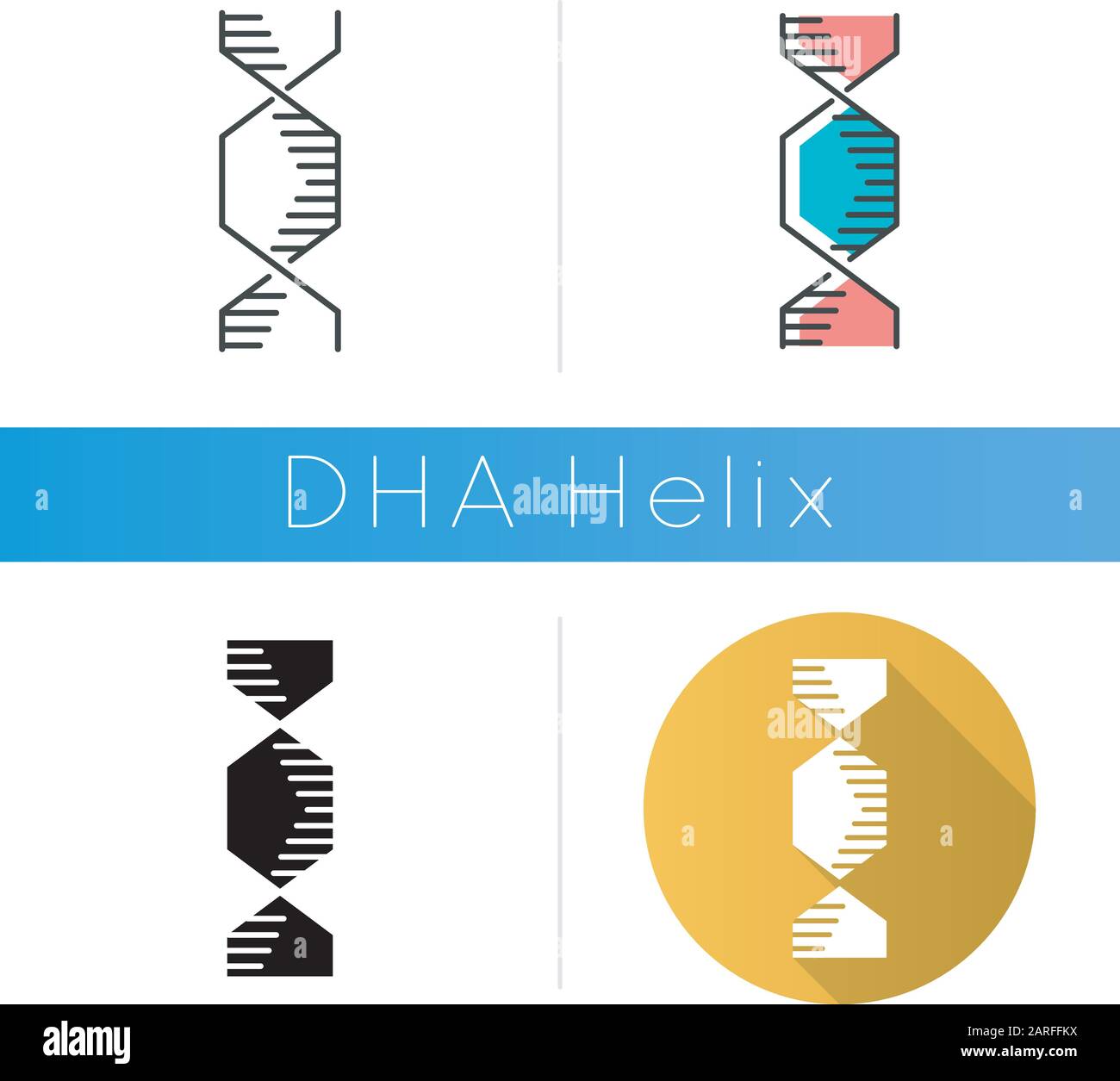 Hexagonal DNA helix icon. Deoxyribonucleic, nucleic acid structure ...