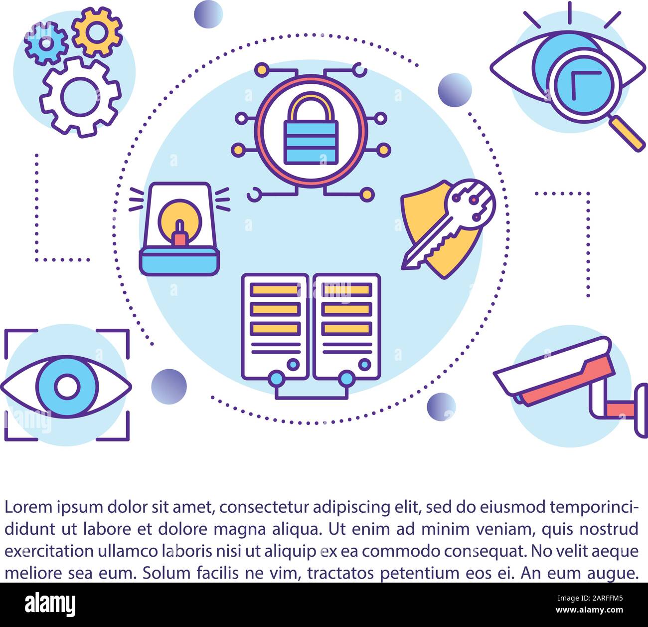 Security system article page vector template. Smart home safety ...