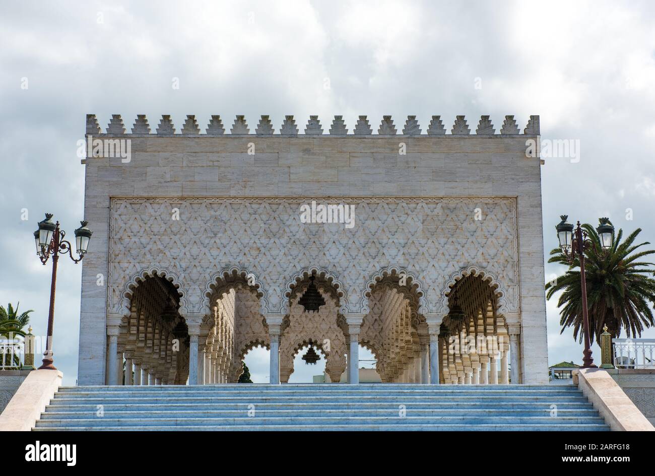 Mausoleum of Mohammed V. Historical building located on the opposite ...