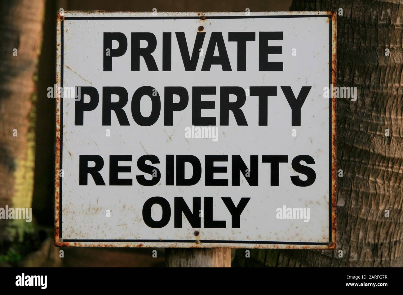 Private property residents only sign at Salt Rock Hotel and Beach ...