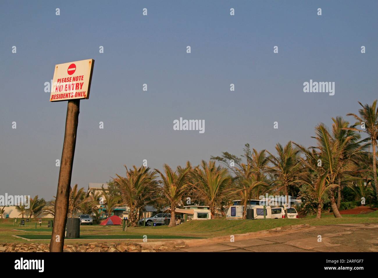 Residents only sign at Salt Rock Hotel and Beach Resort, Salt Rock City ...