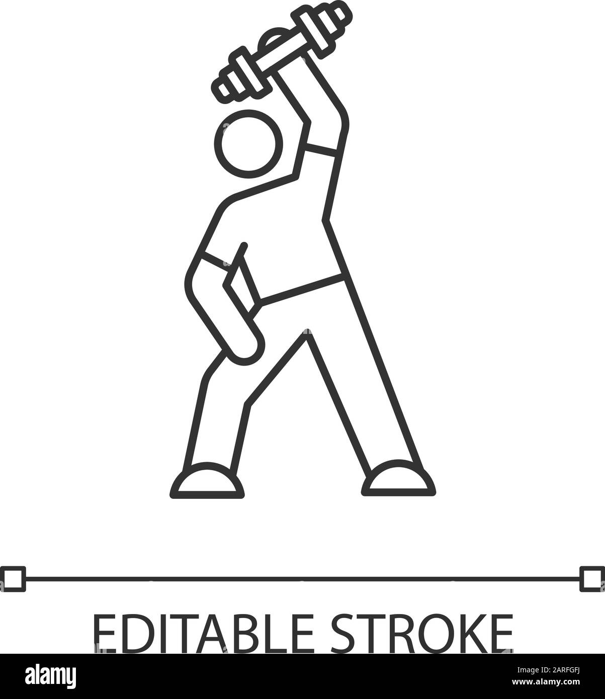 Man athletic exercise stretching symbol Black and White Stock Photos ...