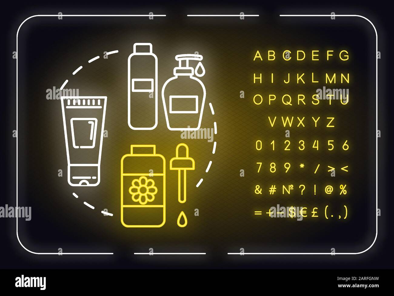 Skin care, beauty neon light concept icon. Cleansing or moisturizing ...