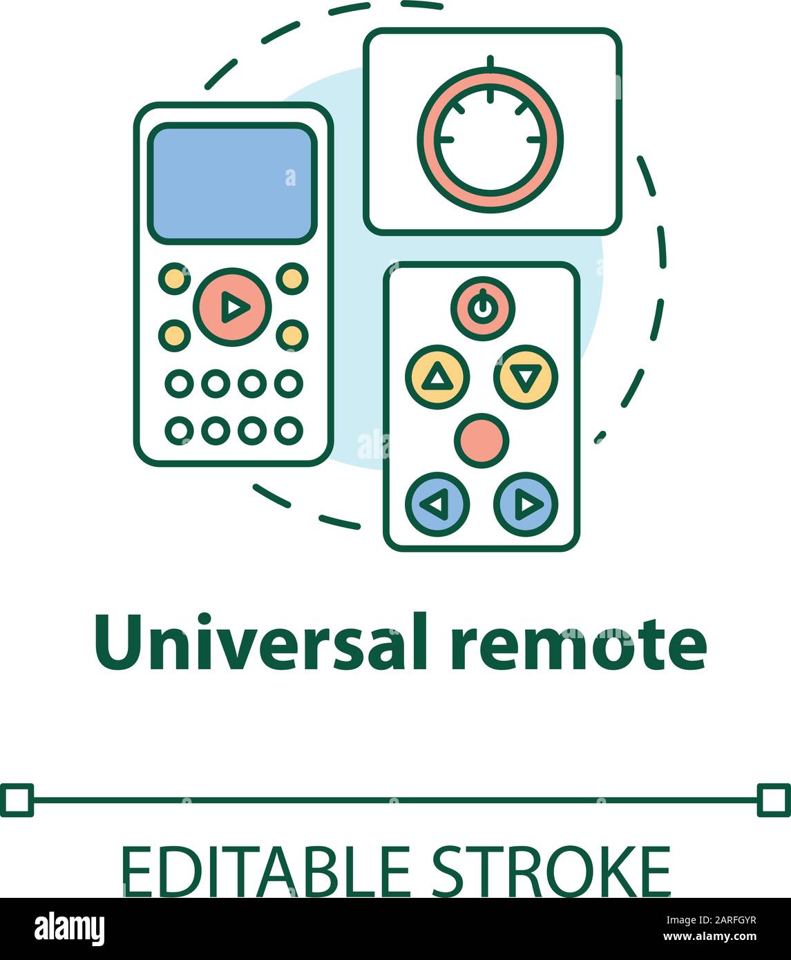 Universal remote concept icon. Smart house idea thin line illustration ...