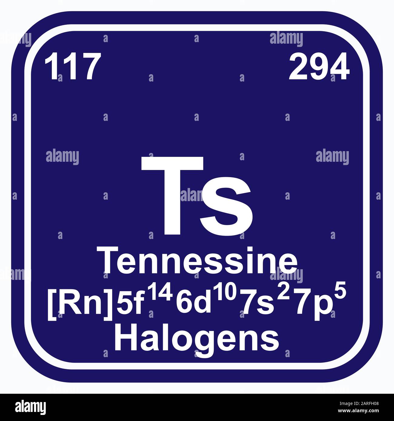 Tennessine Periodic Table of the Elements Vector illustration eps 10 ...