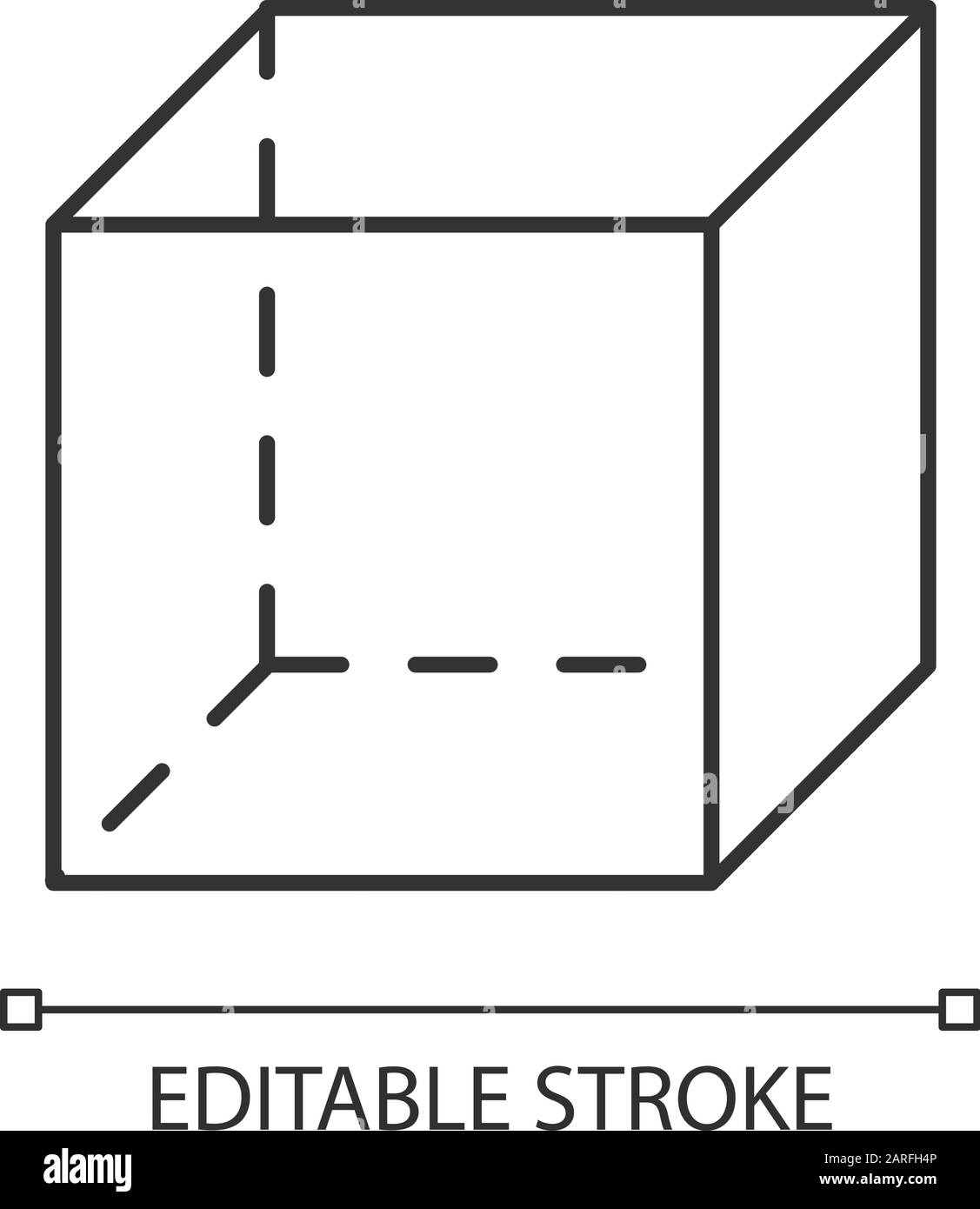 Cube linear icon. Geometric figure. Decorative graphic element ...