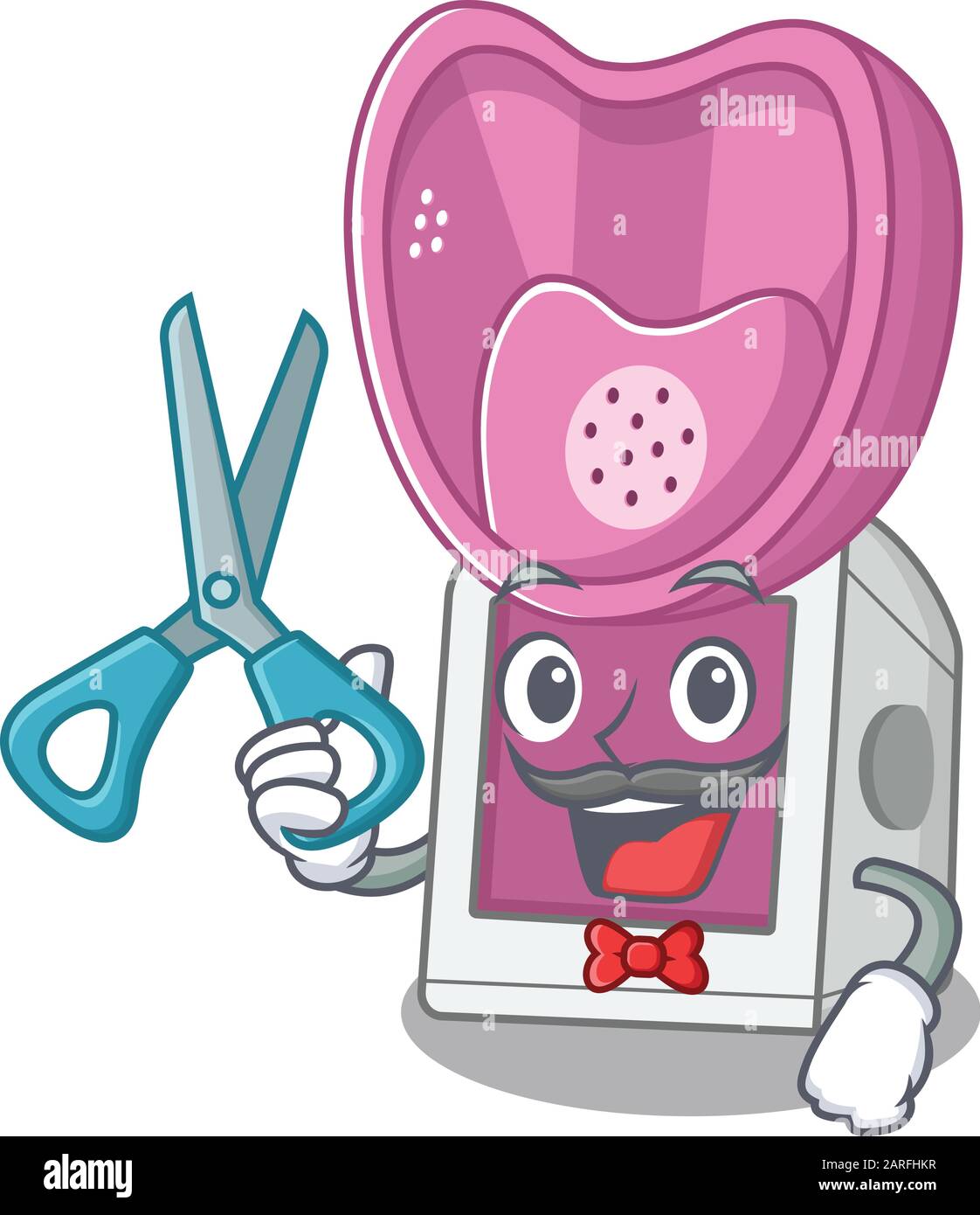 Smiley Funny Barber steam inhaler cartoon character design style Stock ...
