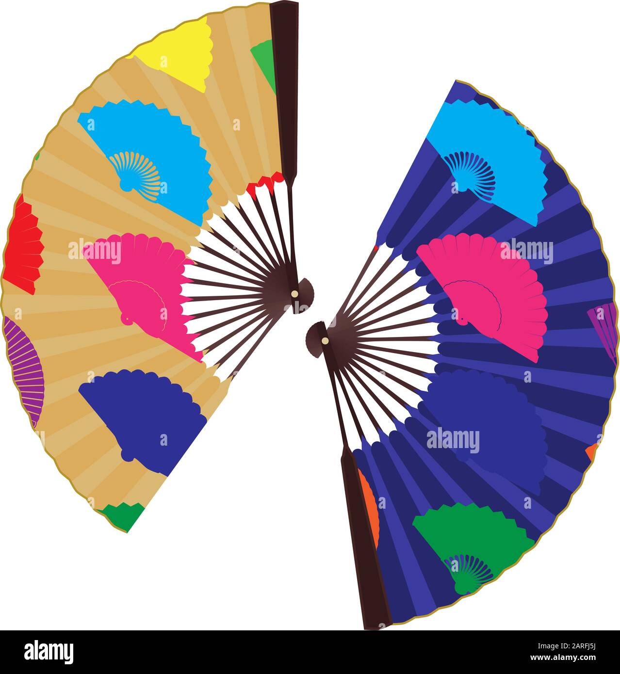 Handheld fan Cut Out Stock Images & Pictures - Alamy