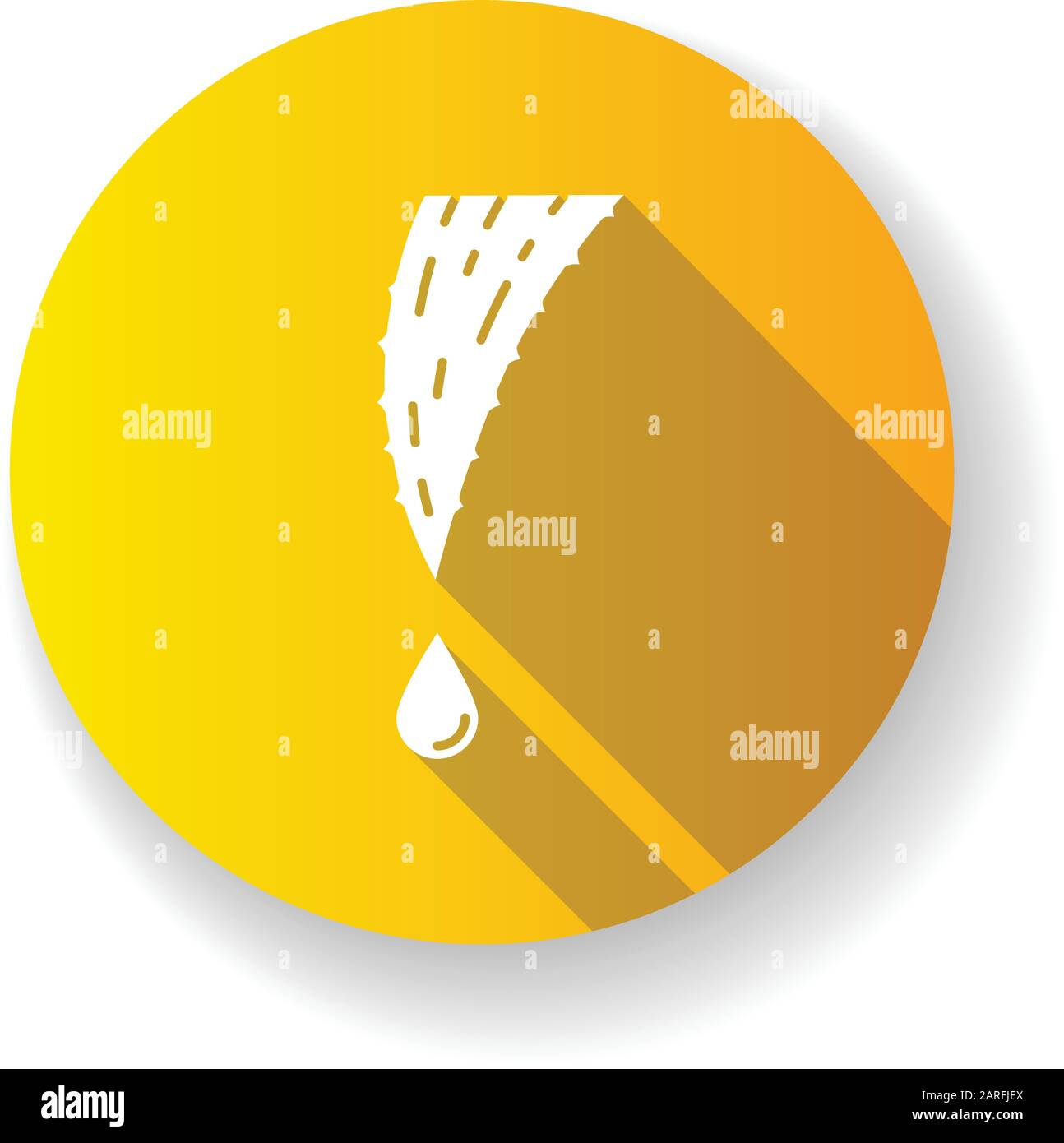 Plant juice yellow flat design long shadow glyph icon. Aloe vera thorn ...