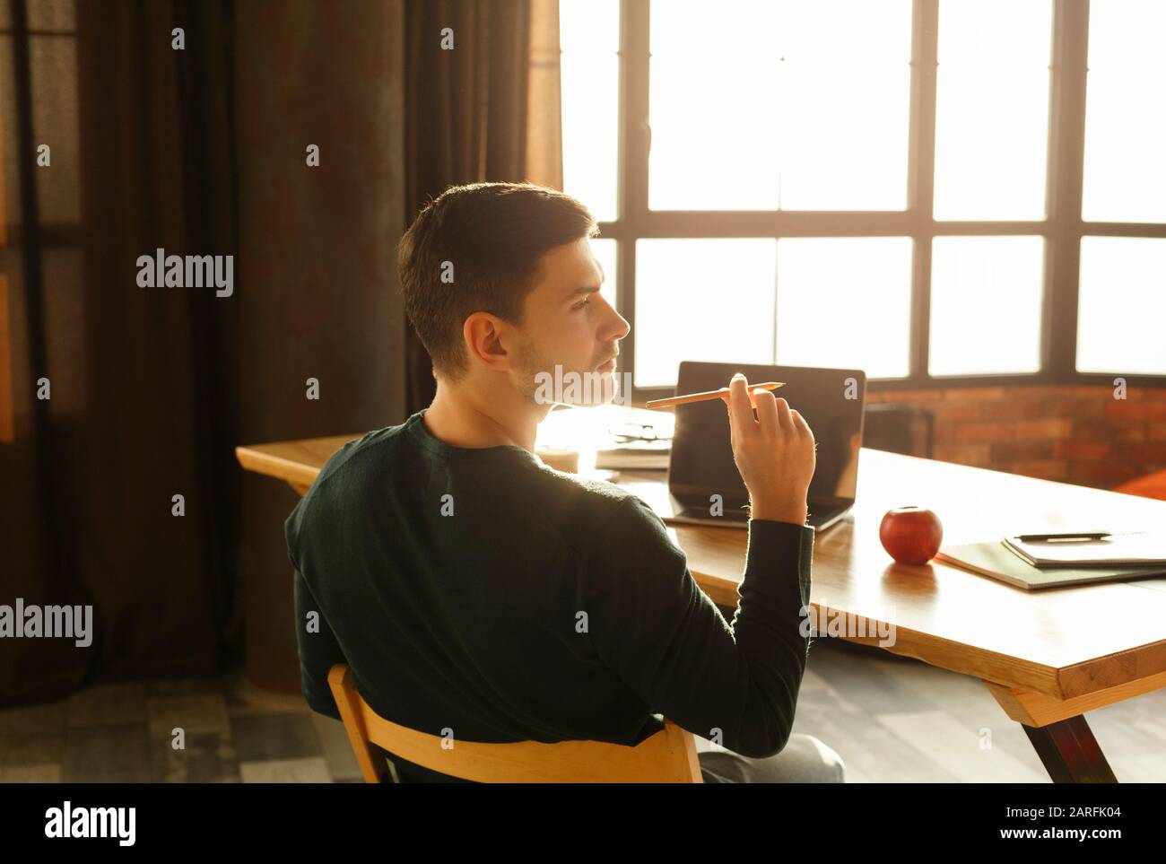 Man thinking and pencil hi-res stock photography and images - Alamy
