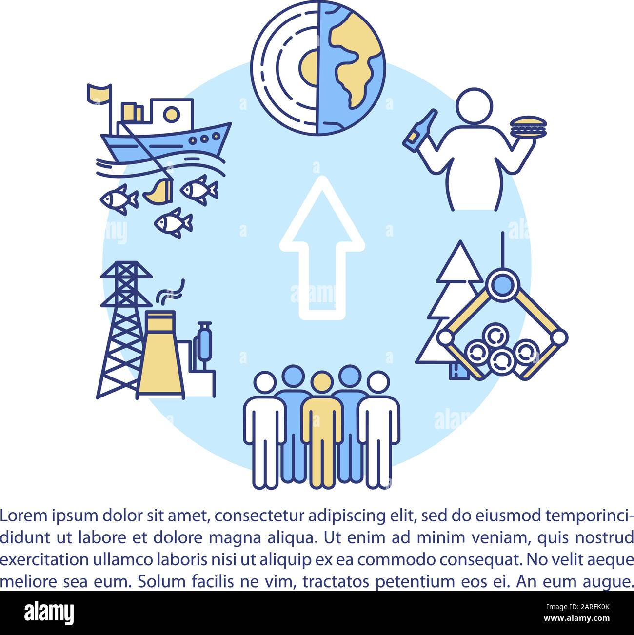 Overconsumption concept icon with text. Rise in level of consumerism ...