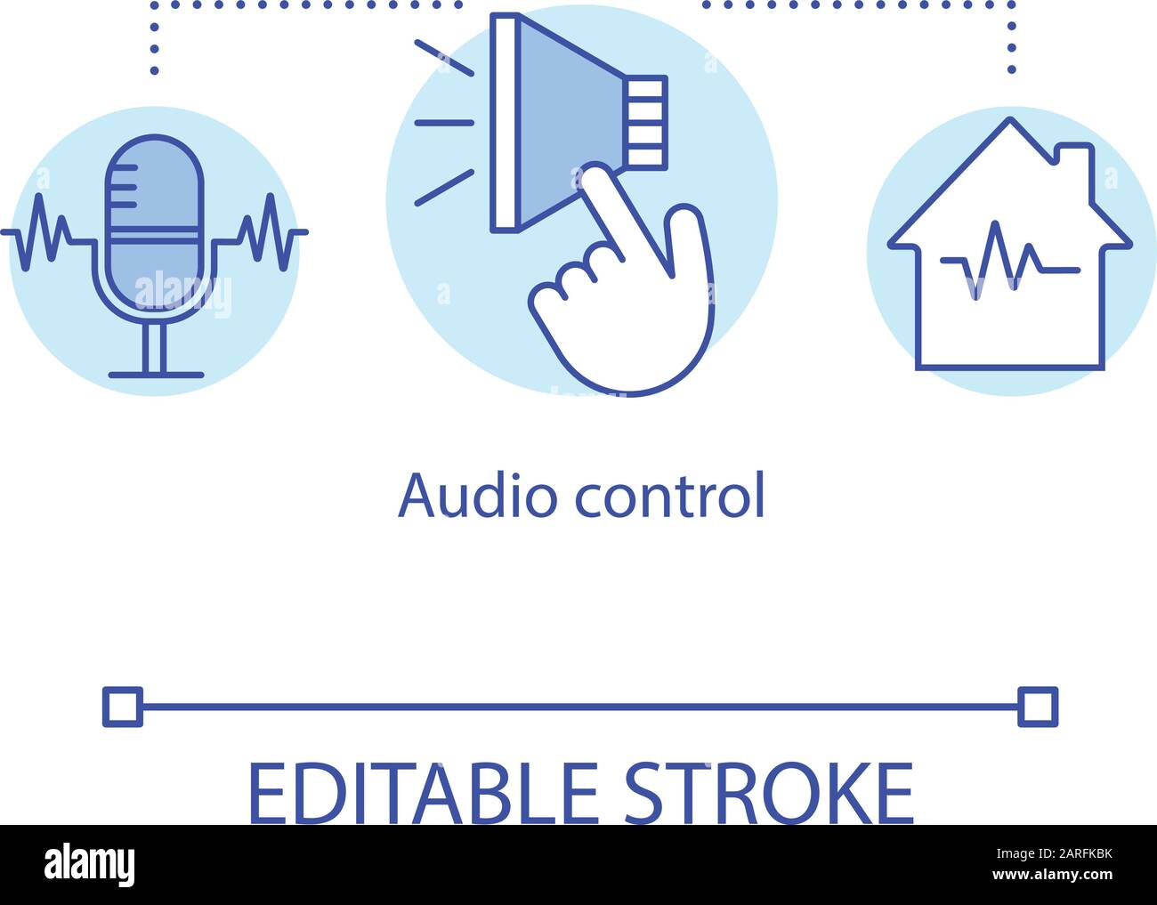 Audio control concept icon. Voice command management. Speech recognition technology. Smart house ...