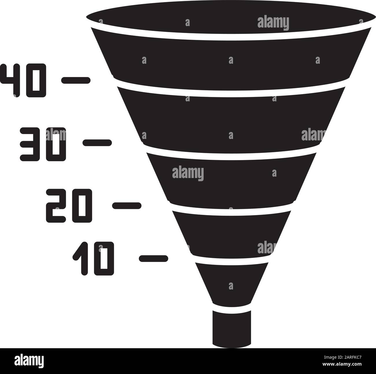 Funnel graph glyph icon. Marketing strategy chart. Conversion economic ...