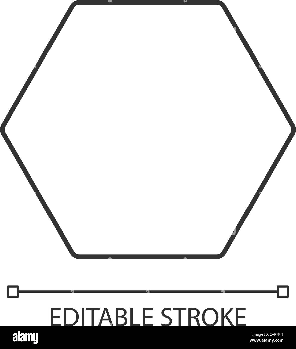 Hexagon linear icon. Six-sided geometric figure. Decorative graphic ...