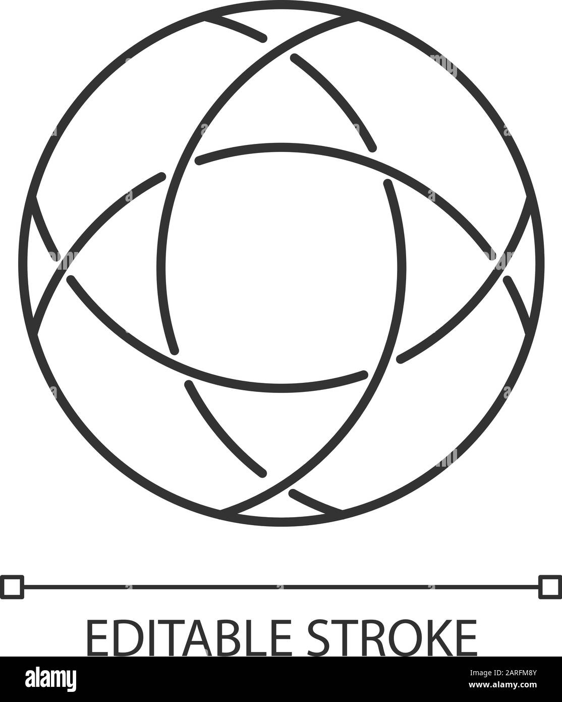 Closed polygonal curve linear icon. Round geometric figure. Simple ...