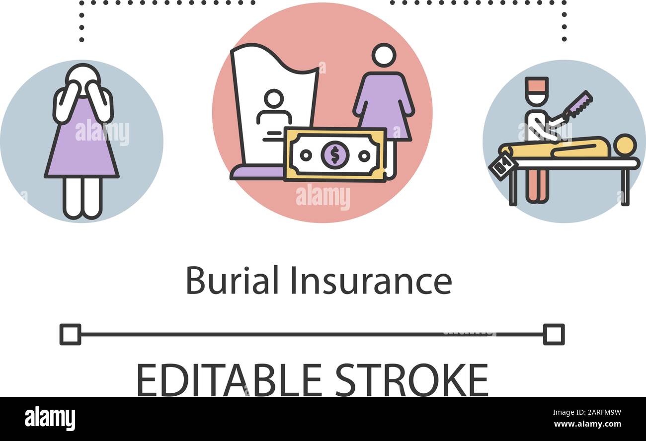 Burial insurance concept icon. Financial help with funeral. Family ...
