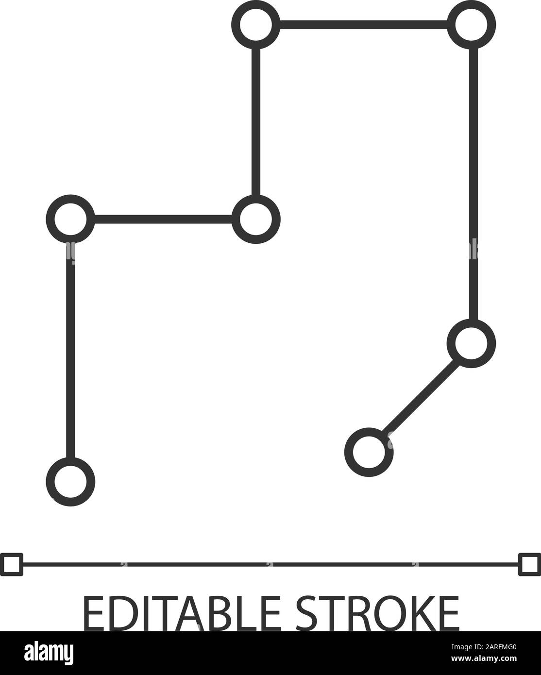 Connected lines linear icon. Net of strokes. Broken lines. Geometric ...