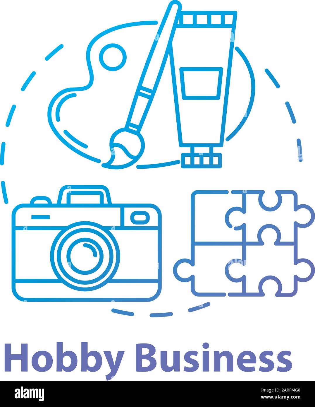 Hobby business concept icon. Amusement freetime activity. Creative work ...