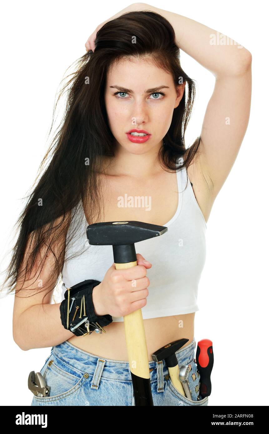 Female power tools hi-res stock photography and images - Alamy