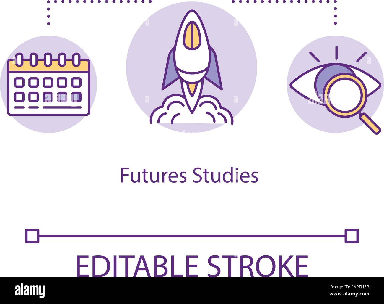 Futures studies concept icon. Futurology idea thin line illustration. Startup development ...