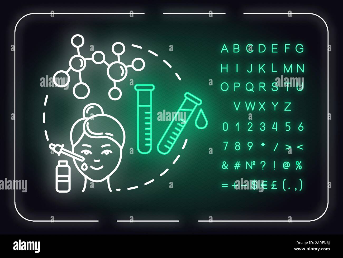Use acid for skin neon light concept icon. Face rejuvenation, anti ...