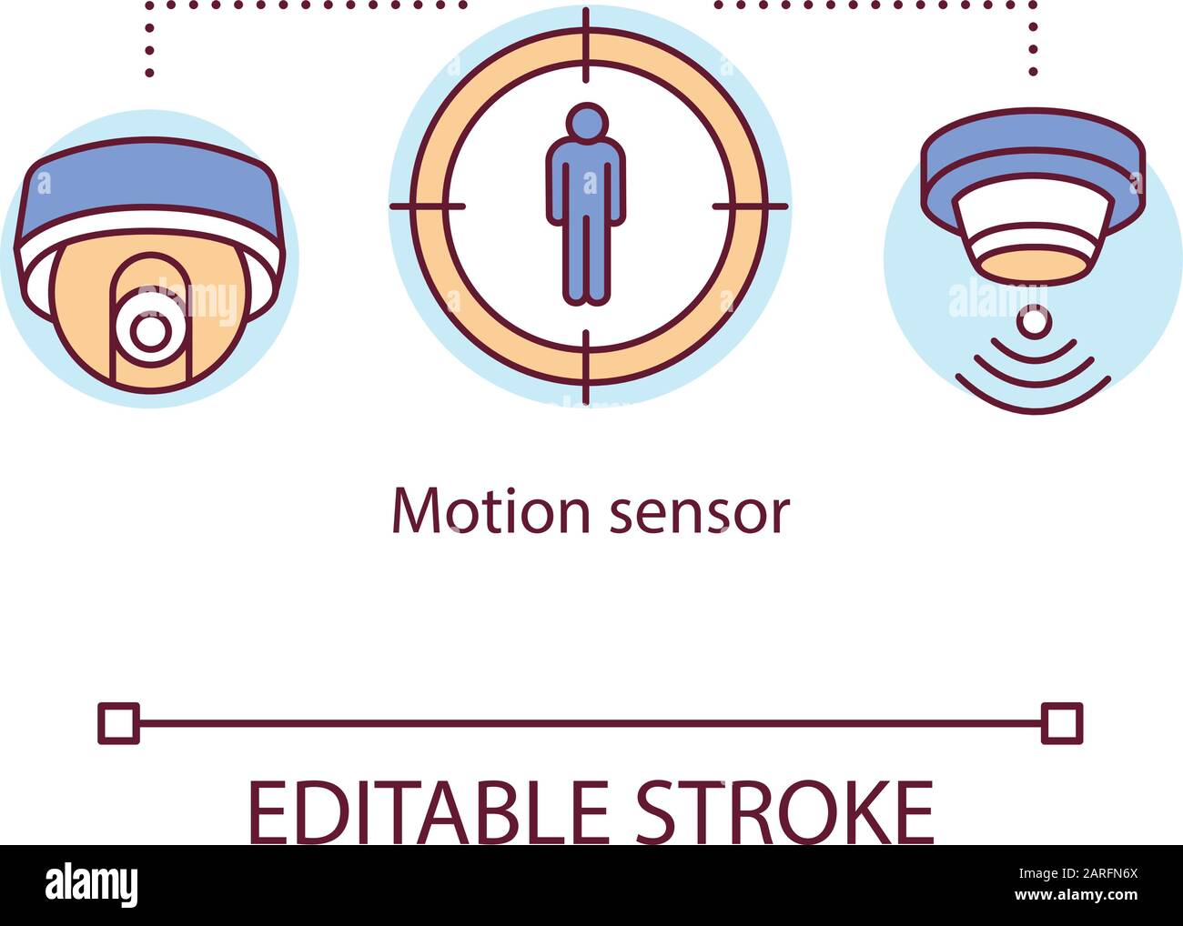 Motion sensor concept icon. Movement detector. Position encoder. Home ...