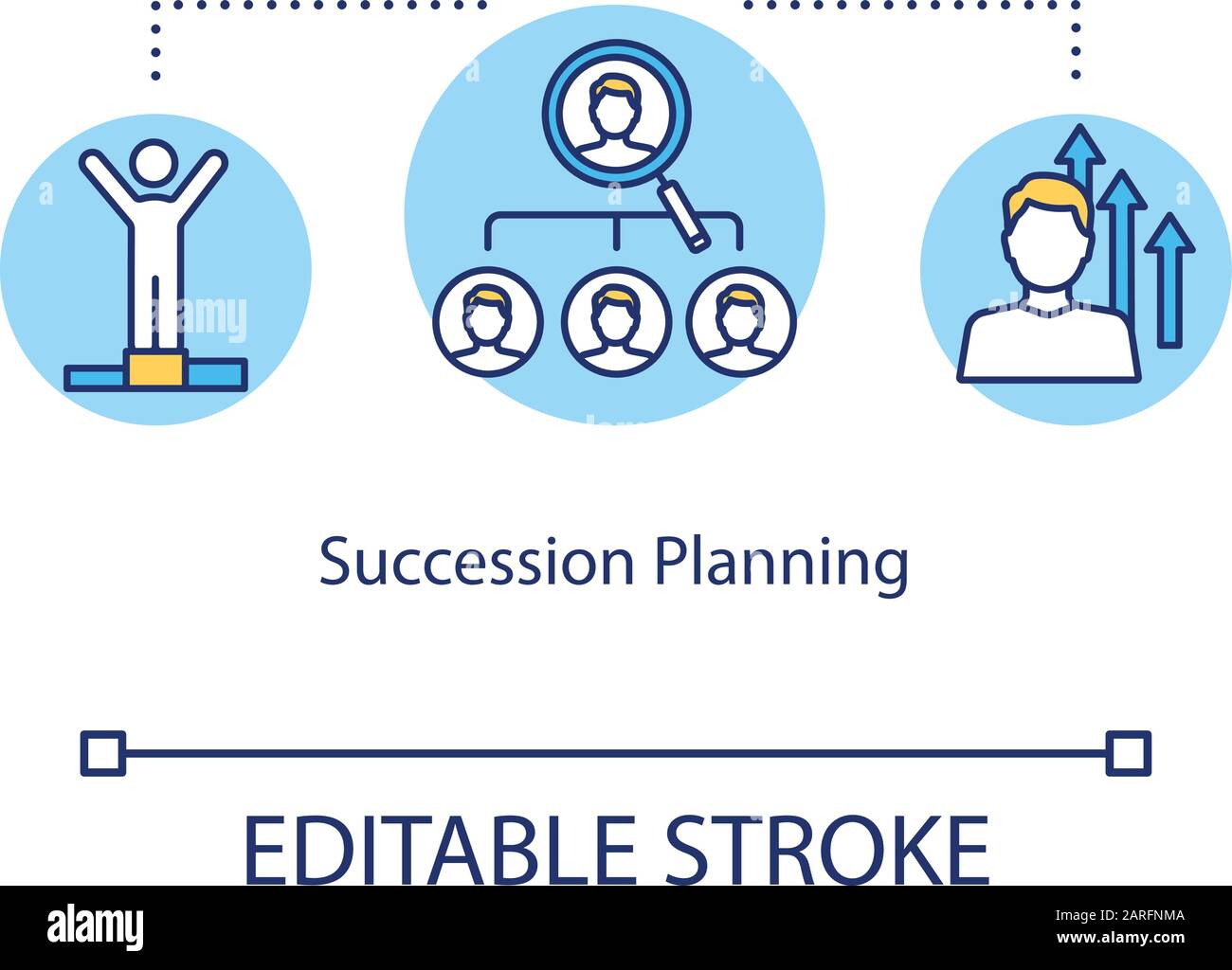 Succession planning concept icon. New leaders developing idea thin line ...