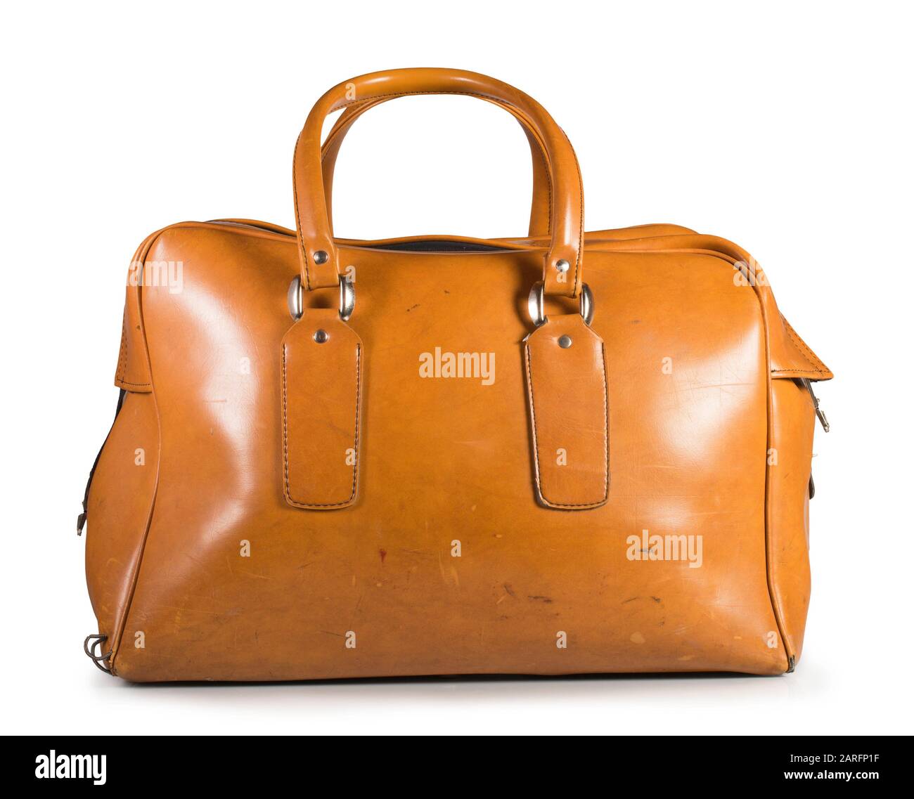 Vintage red leather briefcase Cut Out Stock Images & Pictures - Alamy