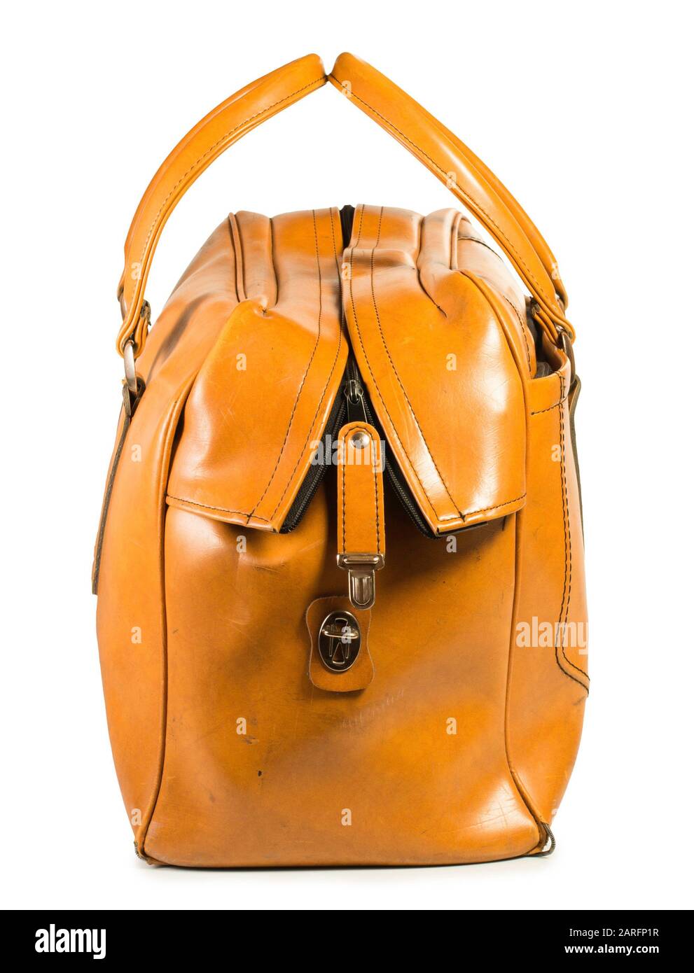 Vintage red leather briefcase Cut Out Stock Images & Pictures - Alamy