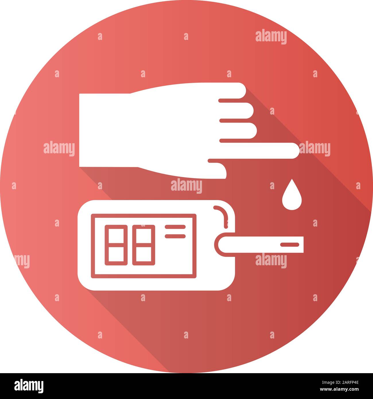 Blood test red flat design long shadow glyph icon. Disease analysis ...