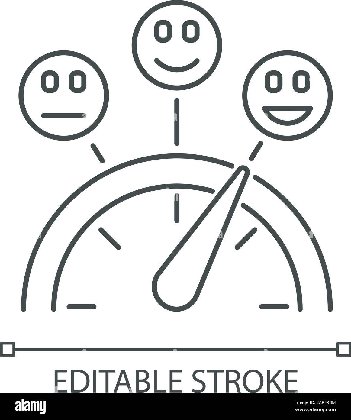 Satisfaction level linear icon. Good, neutral and bad experience ...