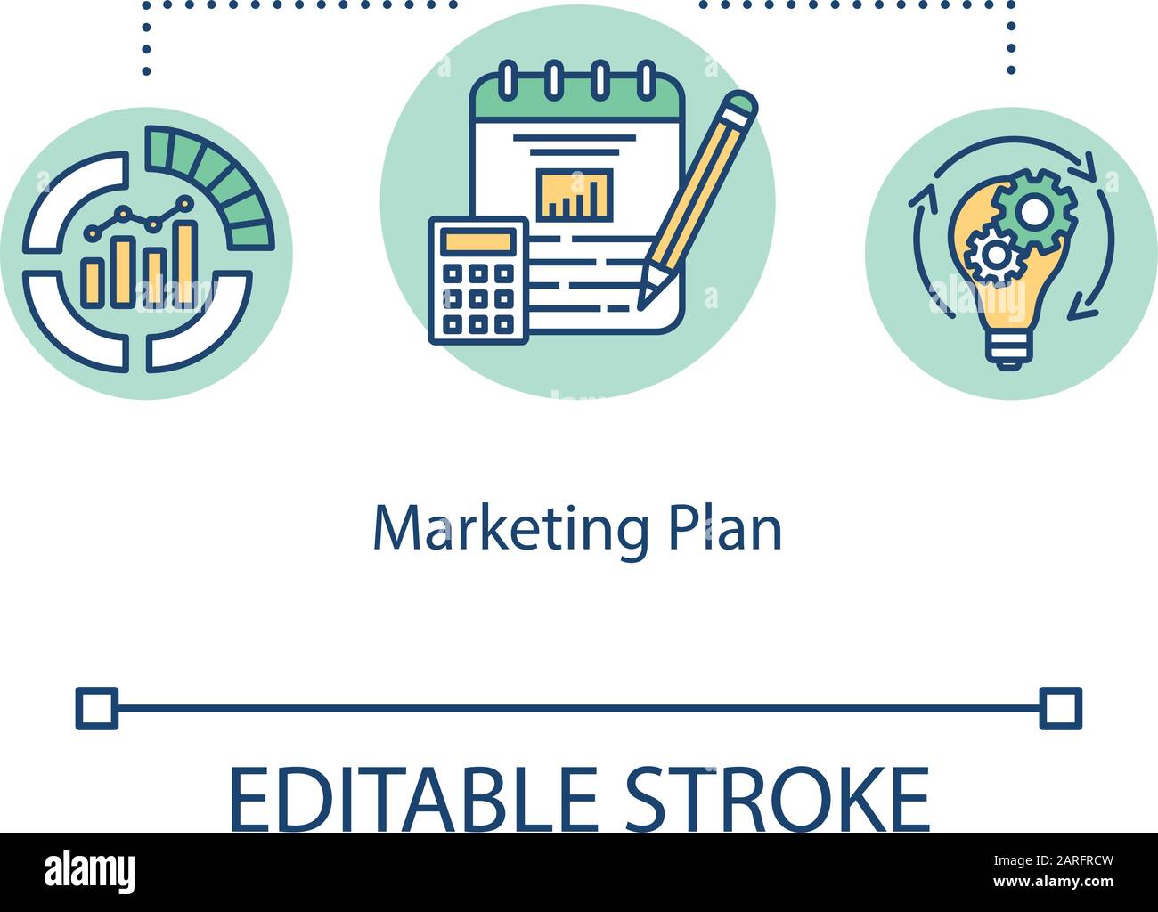 Marketing plan concept icon. Sales increasing, profit growth strategy ...