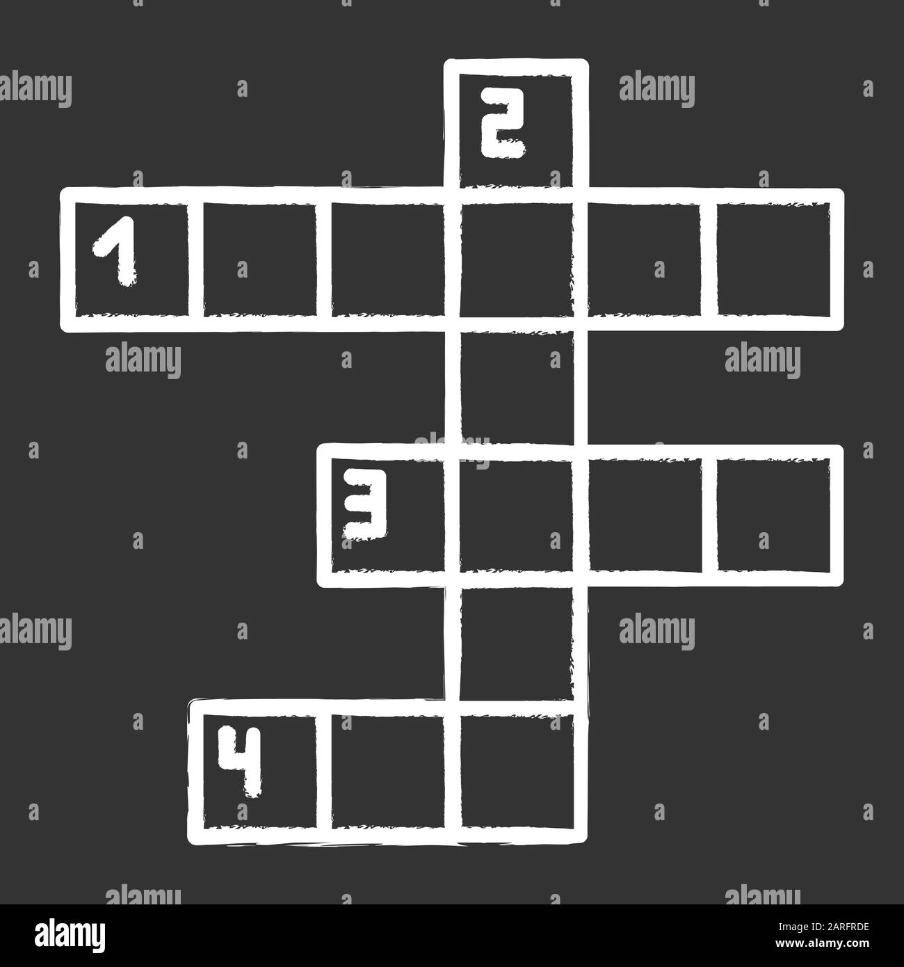 Crossword grid chalk icon. Word puzzle. Quiz. Mental exercise ...