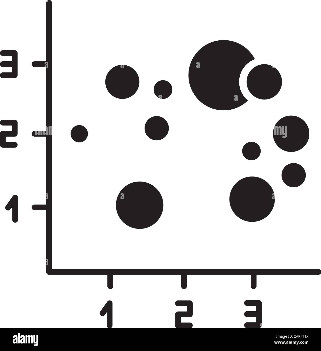 Bubble chart glyph icon. Scatter graph. Information integration ...