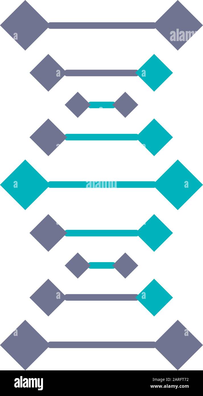 DNA chains violet and turquoise color icon. Deoxyribonucleic, nucleic ...