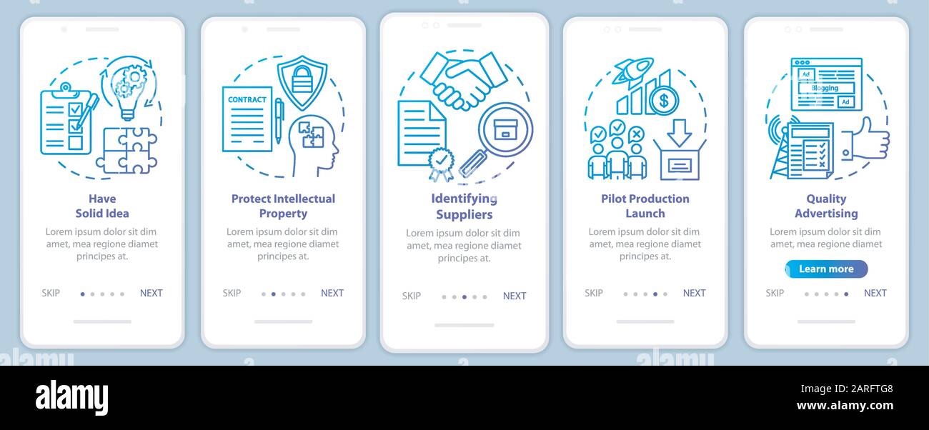 Start Local Production Onboarding Mobile App Page Screen Vector Template Identifying Suppliers